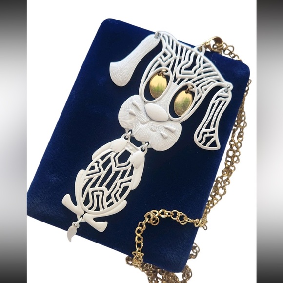 Alan | Jewelry | 97s Alan White Enamel Articulated Dog Necklace | Poshmark